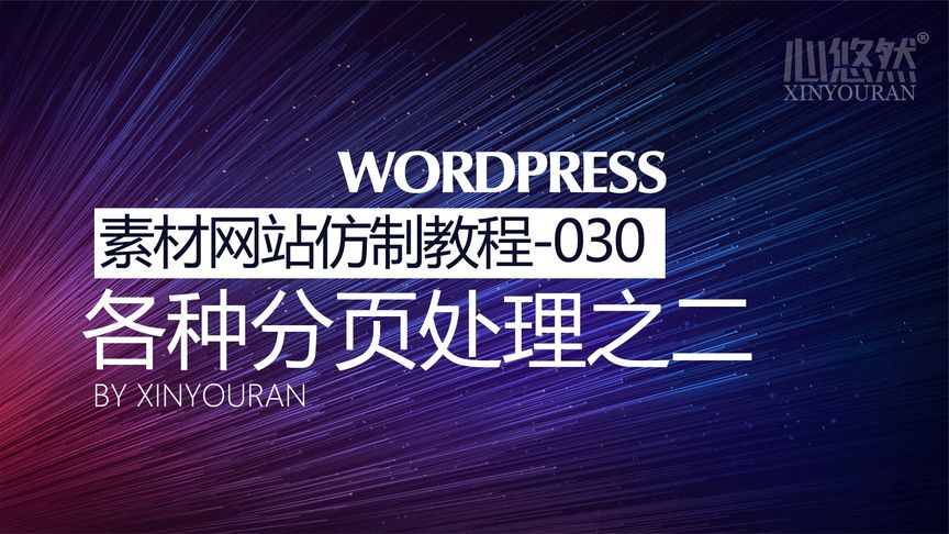WordPress虚拟素材仿站实例教程-[030]各种分页处理之二