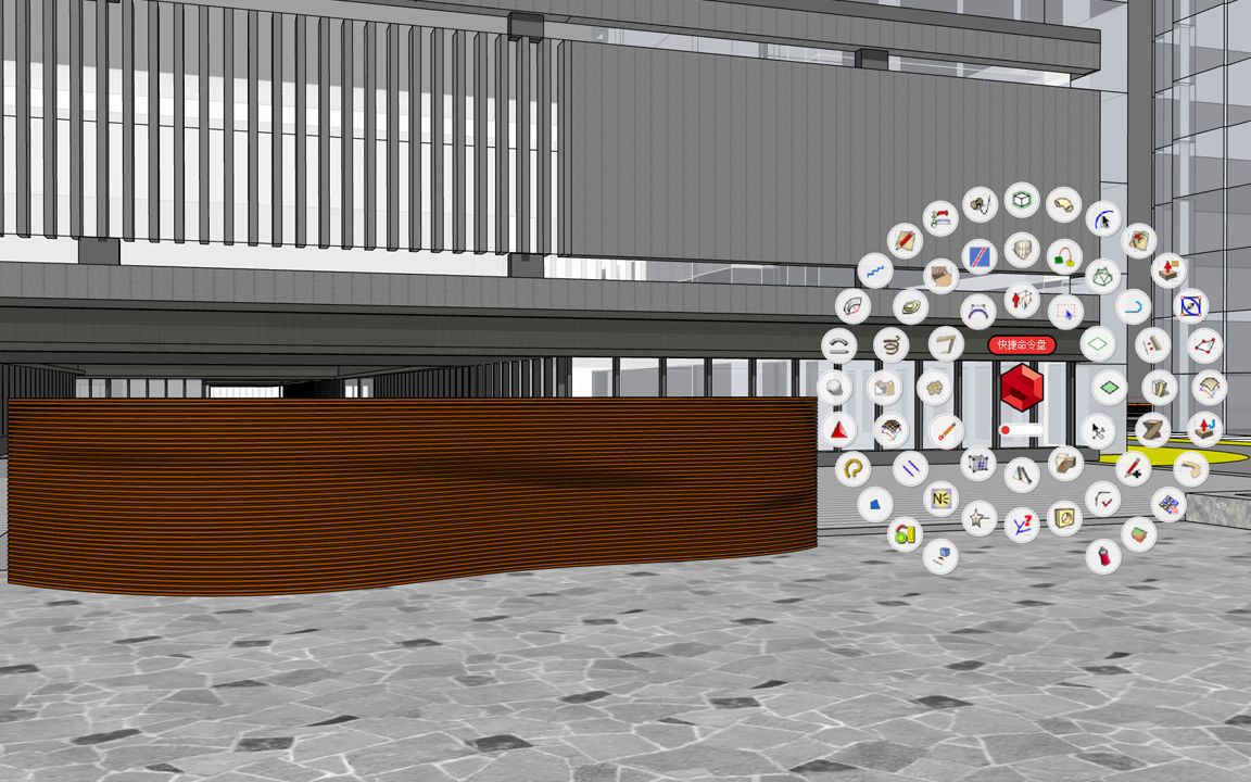 SUAPP3.5中文插件库更新!命令盘、鼠标手势两大新功能演示-切片景墙