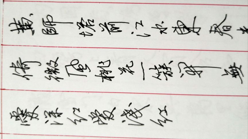硬笔行书书法:杜甫诗江畔独步寻花