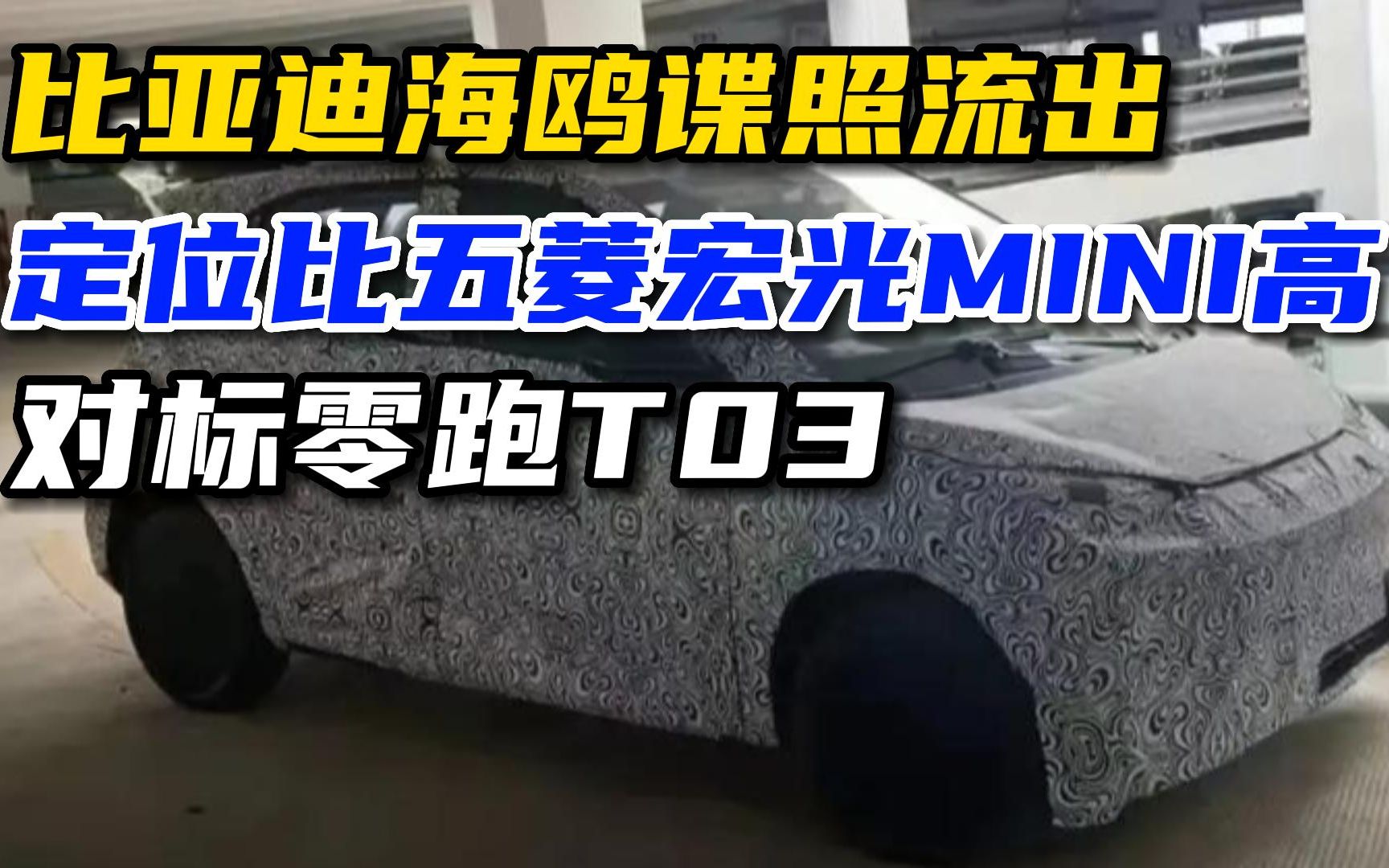 比亚迪海鸥谍照流出!定位比五菱宏光mini高,对标零跑T03