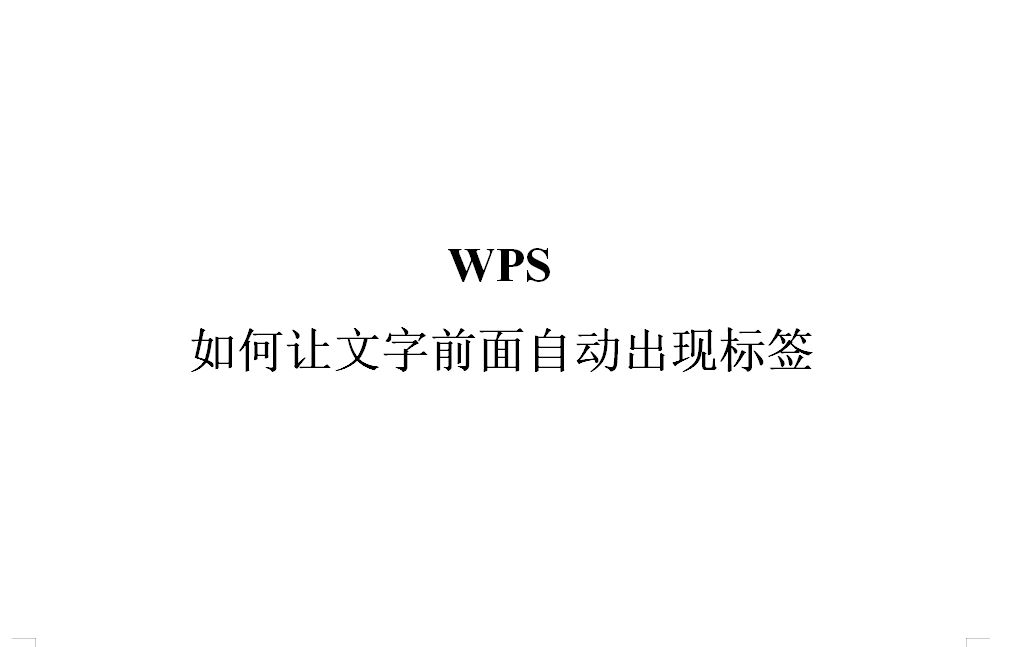 wps模板设置之如何给文字前面加固定的标签