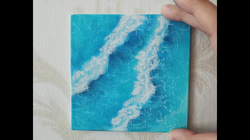 初学油画棒海浪教程