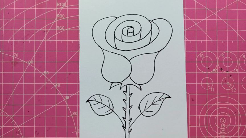 简笔画:玫瑰花的简单画法