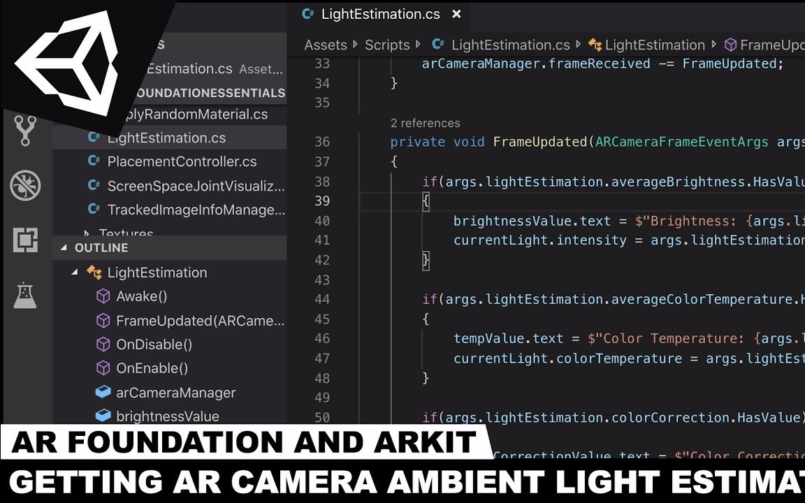 AR环境光估计与AR基础 在Unity3d画布上显示值
