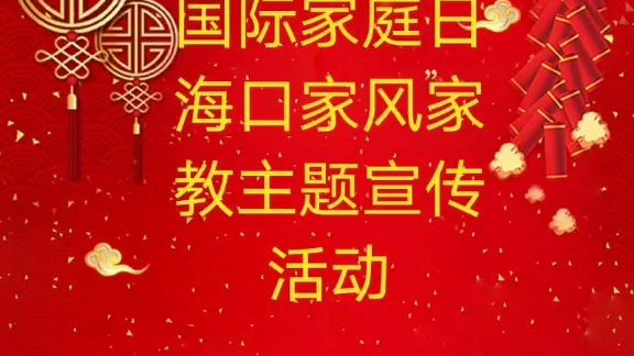 第27个国际家庭日海口市家风家教主题宣传活动