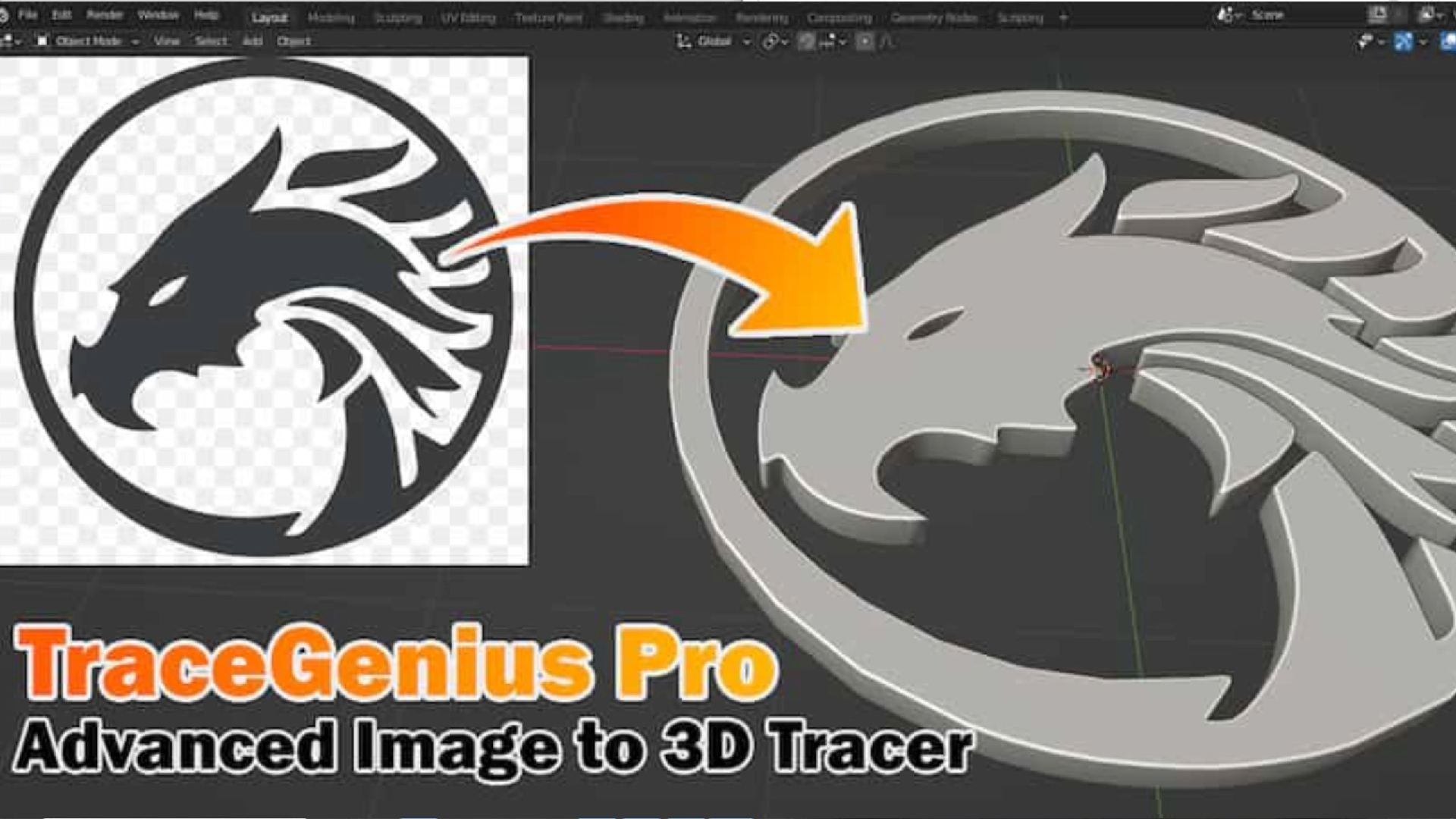 一键生成2D图片转3D模型Blender插件 Tracegenius Pro - Advanced ...