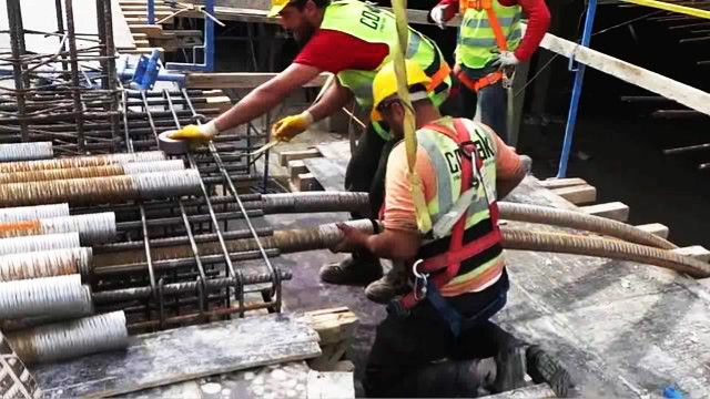 20米大跨度梁后张法施工,其实很简单,穿钢索封头预留注浆孔