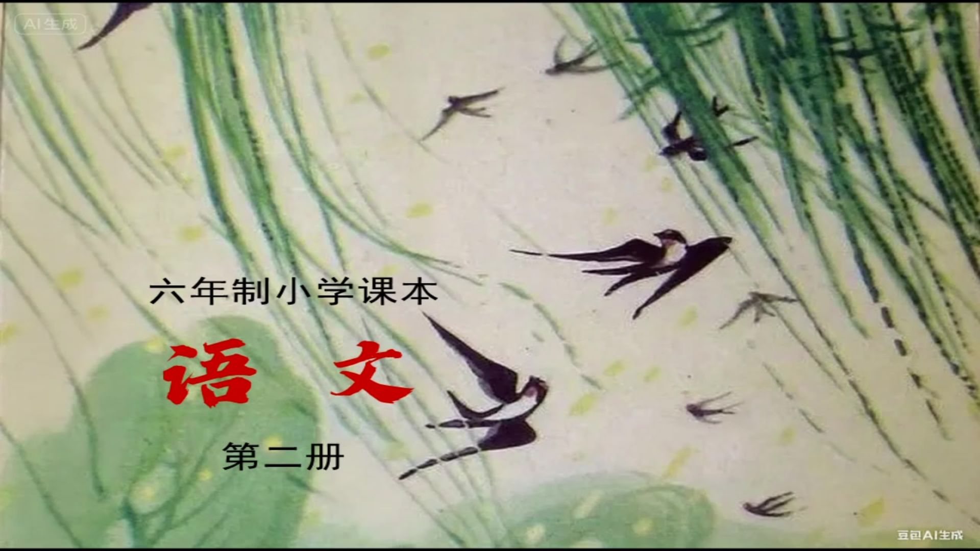 80年代人教版六年制小学课本语文第二册插图动画