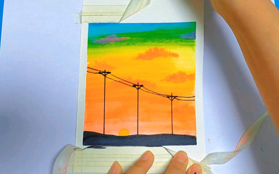 和爸爸比赛画画,简笔画,儿童画,创意画,水彩画,铅笔画