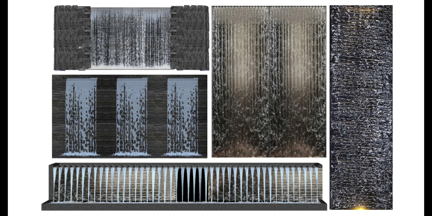 静流瀑布设计SU模型分享