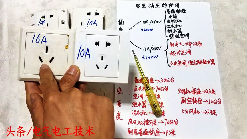 家里面插座装多高合适?10A和16A一样吗?装修老电工总结的高度表