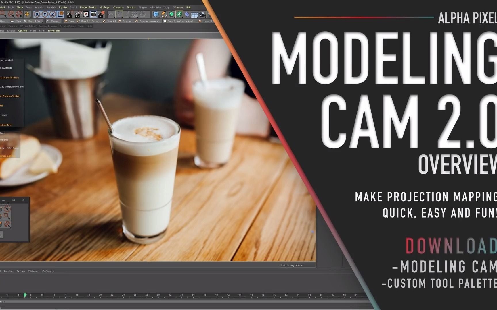 C4D插件:三维摄像机图片投射插件 Modeling Cam