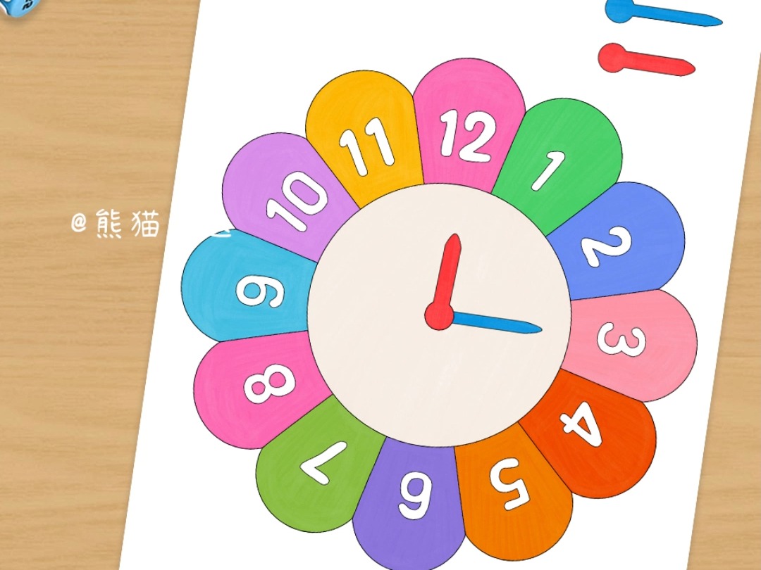 创意时钟手工制作-花朵钟面电子版 187ߌ