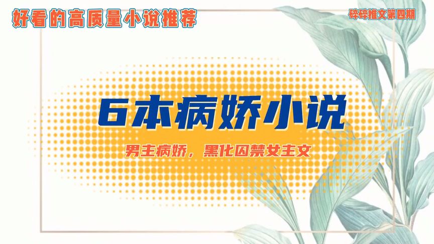 6本男主病娇,黑化囚禁女主文