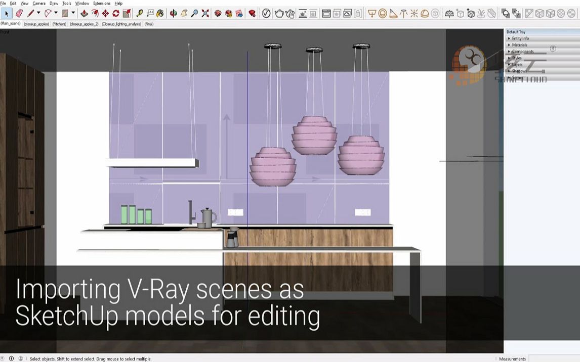 V-Ray Next for SketchUp –将V-Ray场景作为SketchUp模型导入以进行...