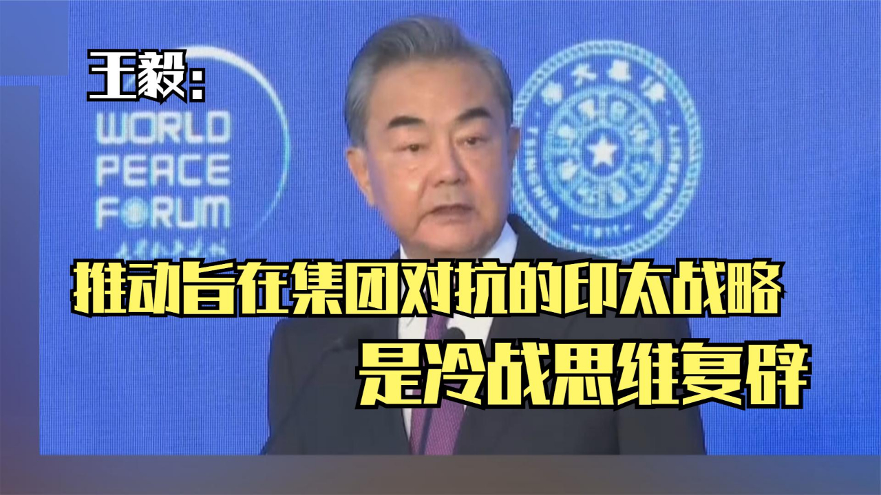 王毅:推动旨在集团对抗的印太战略是冷战思维复辟