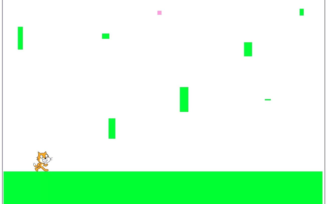 自己用scratch做的跑酷游戏