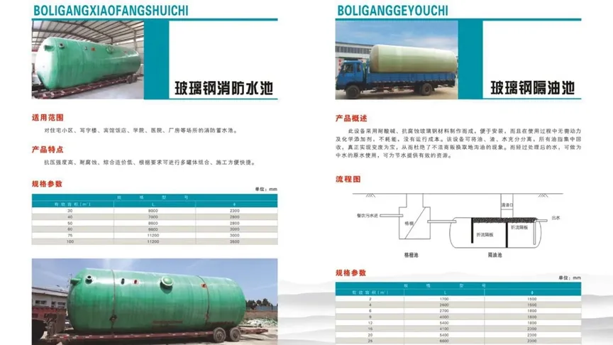 玻璃钢化粪池安装图片 50立方玻璃钢化粪池 玻璃钢化粪池施工方案