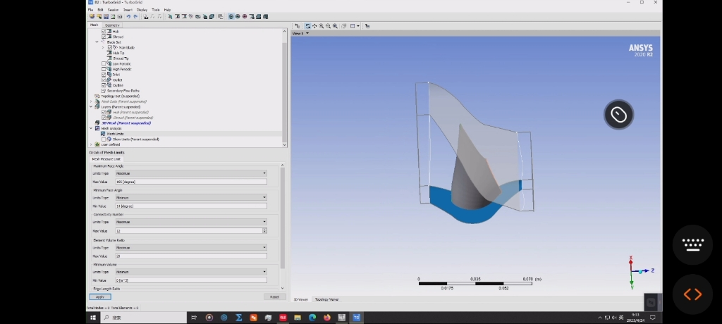 ansys turbogrid轴流叶轮网格划分