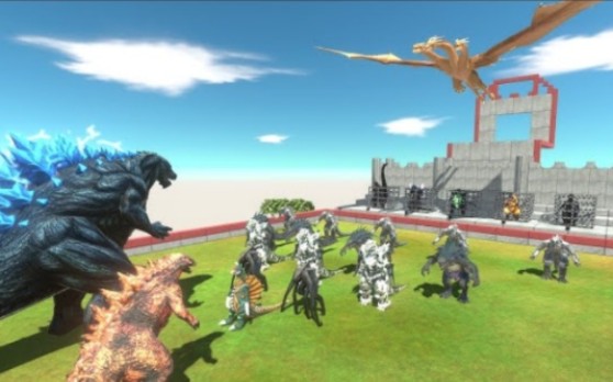 哥斯拉的终极拯救VS王者基多拉 -动物战争模拟器