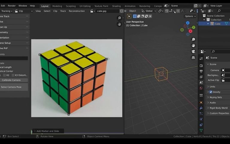 Blender插件-2D平面投射透视匹配摄像机镜头校准插件