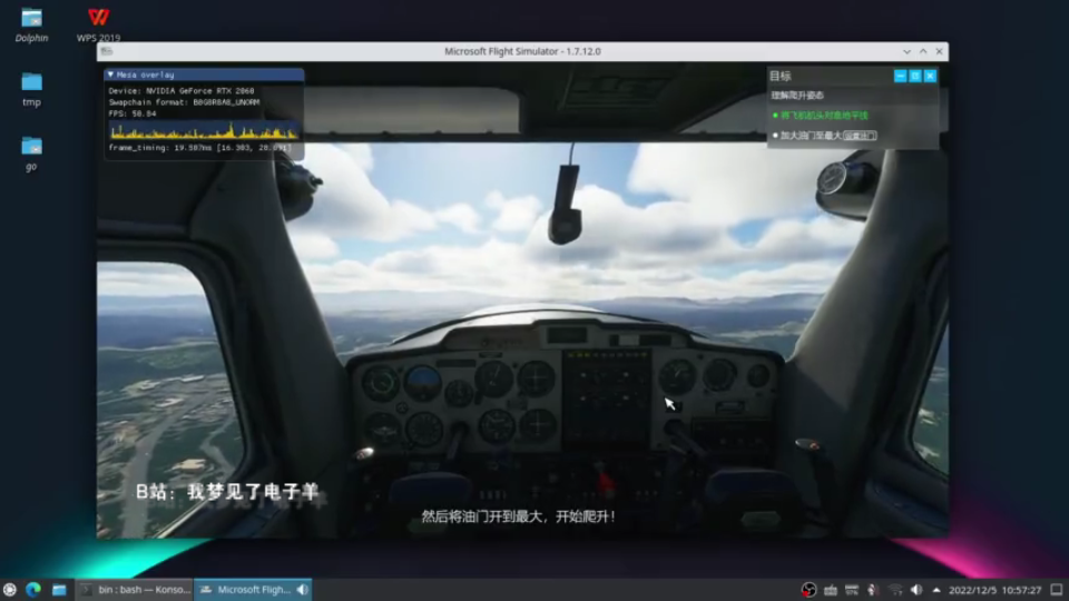 【Linux游戏演示】微软飞行模拟2020