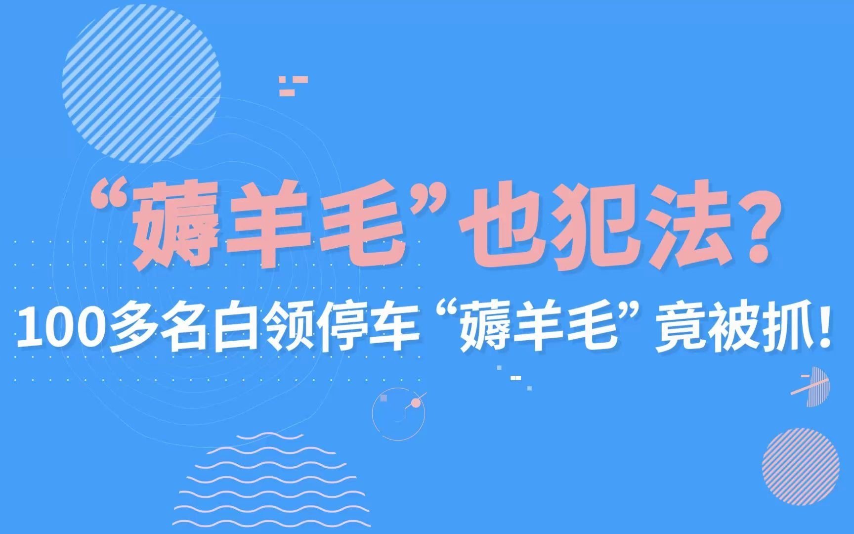 “薅羊毛”也犯法?100多名白领停车“薅羊毛”竟被抓!