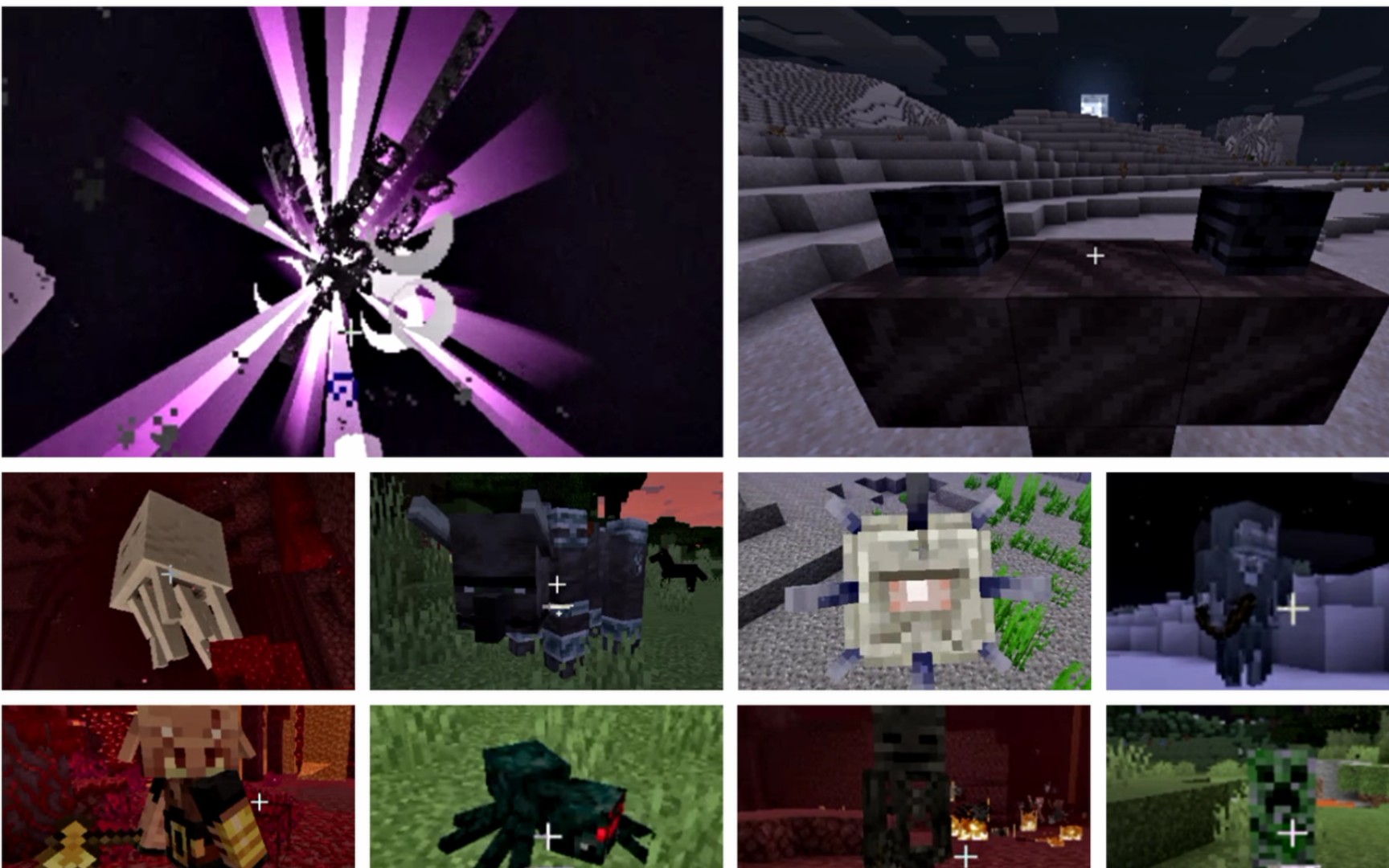 [Minecraft原版]全敌对生物击杀合集(场景变换)