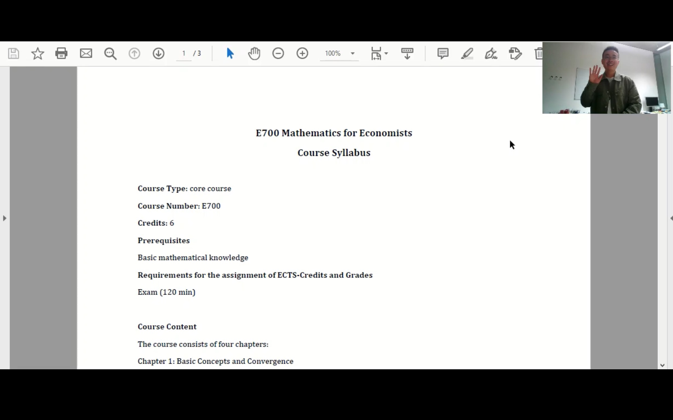 经济数学(Mathematics for Economists) 0.课程内容