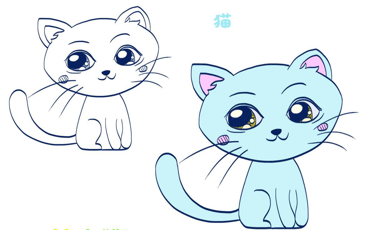 简笔画大全,小猫(六)