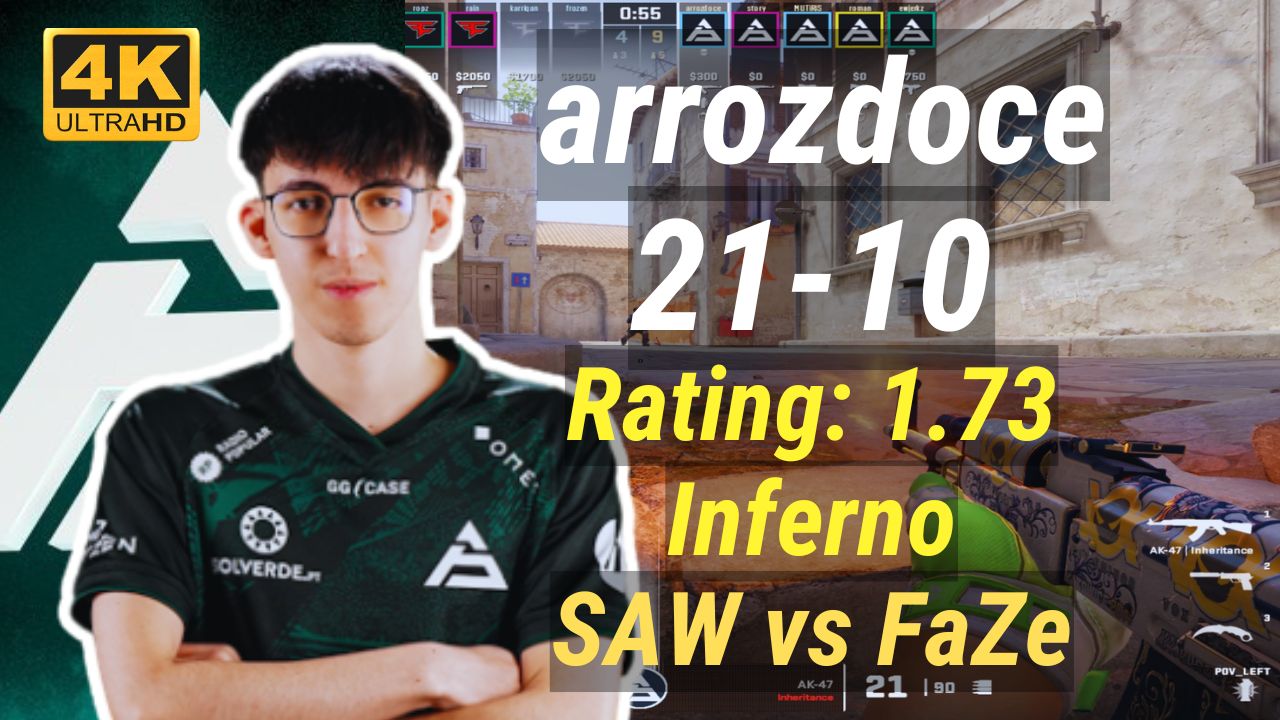 【POV+道具】SAW arrozdoce (21-10) 对阵FaZe (Inferno) | IEM科隆...