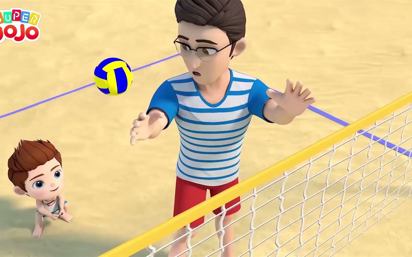 超级 JoJo|Let's Play Volleyball 让我们打排球 | Family Time for Kids ...
