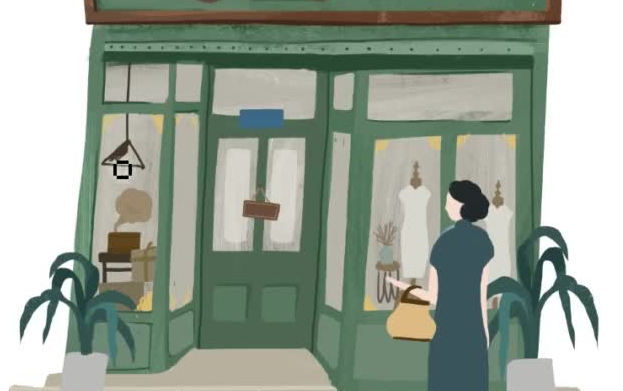 【复古插画】复古老上海店铺风格的插画设计,八九十年代感的画面