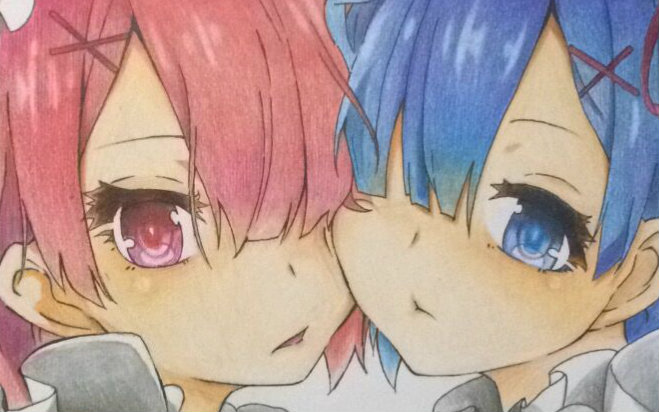 【手绘】蕾姆和拉姆。