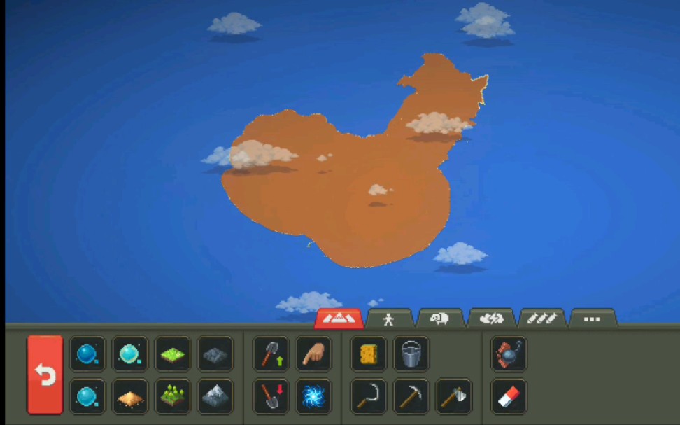 《鱼头熊》用世界盒子上帝模拟器照着中国地图造岛