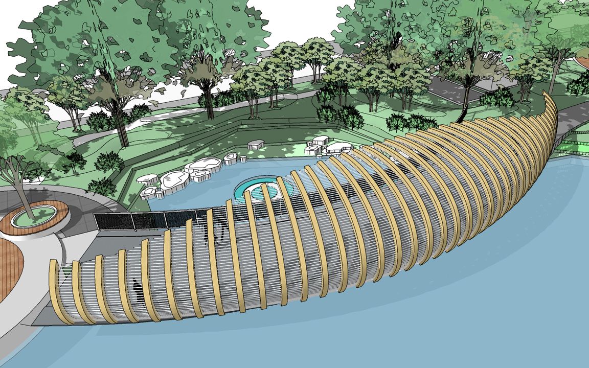 【SketchUp吧】SU制作弧形廊架有妙招!