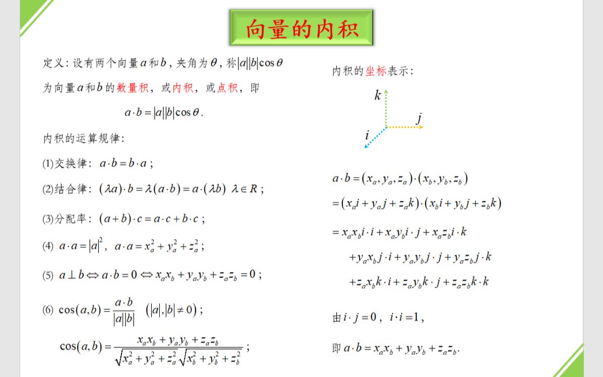 105.解析几何:向量内积