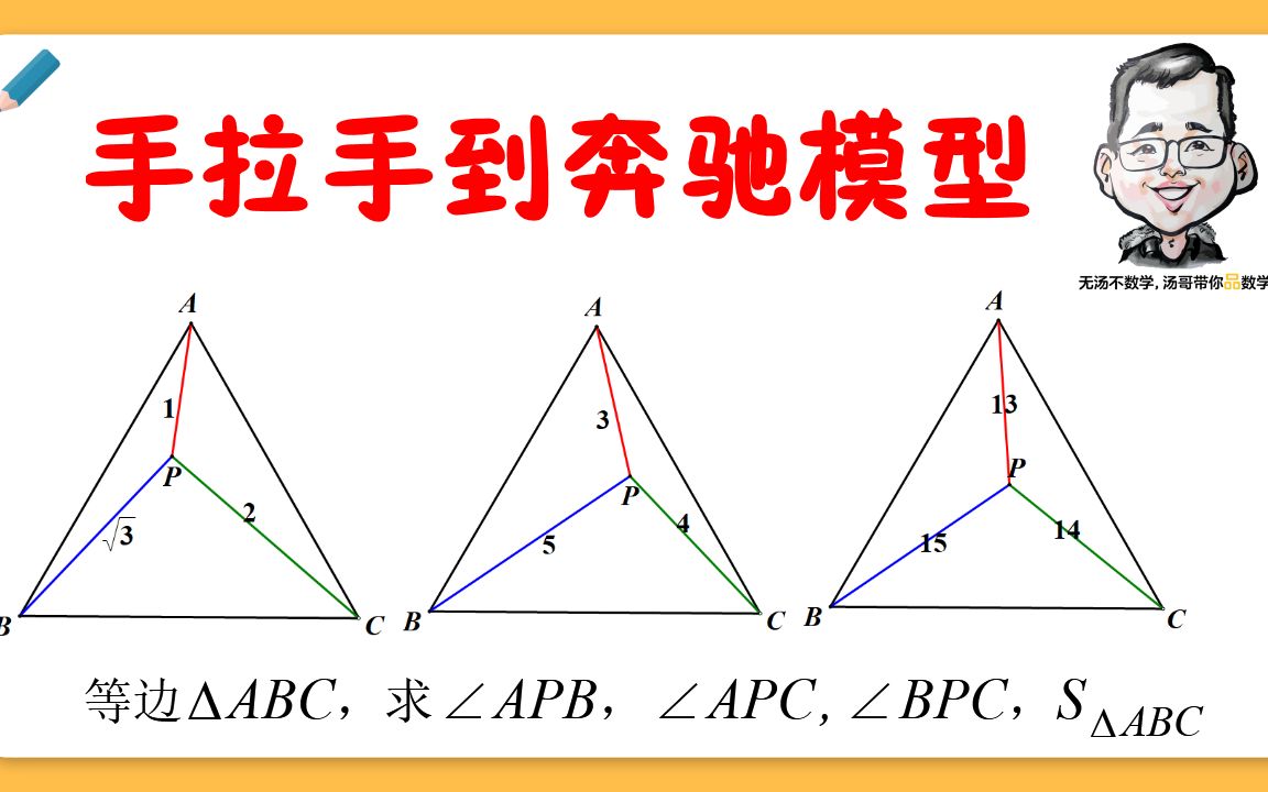 【经典模型】手拉手到奔驰模型 等边三角形形内点问题如何处理