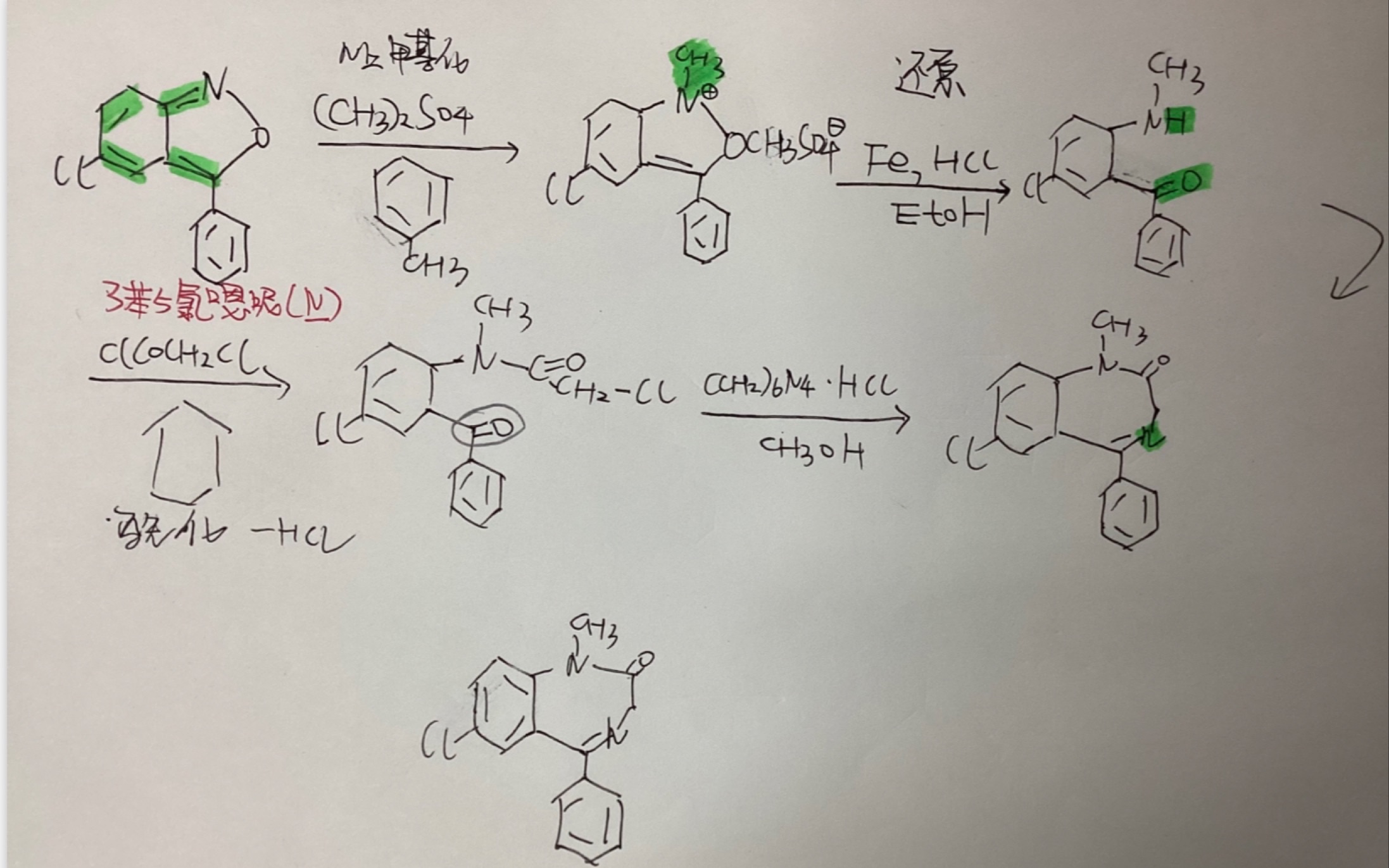 药物化学之地西泮的合成