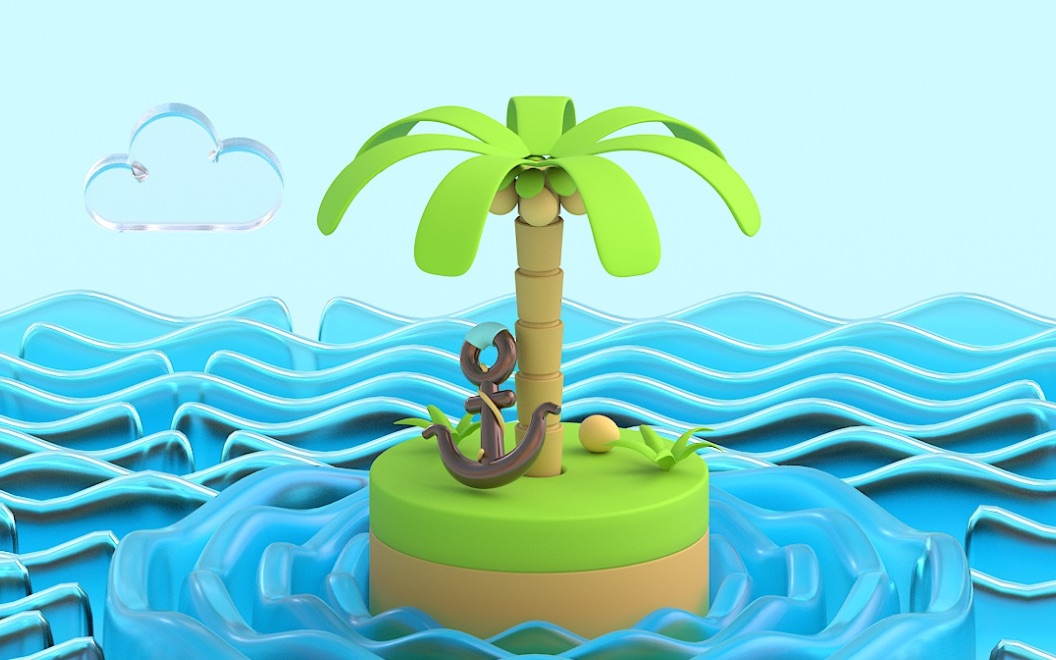 【C4D入门】海岛模型-全流程