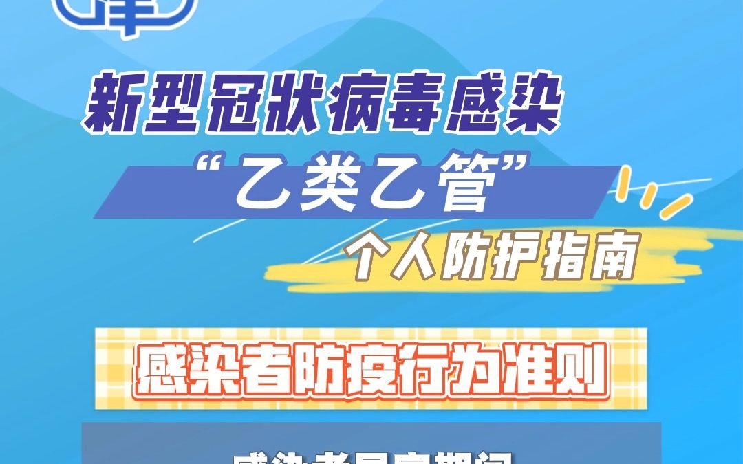 《新型冠状病毒感染“乙类乙管”个人防护指南》之感染者防疫行为准则