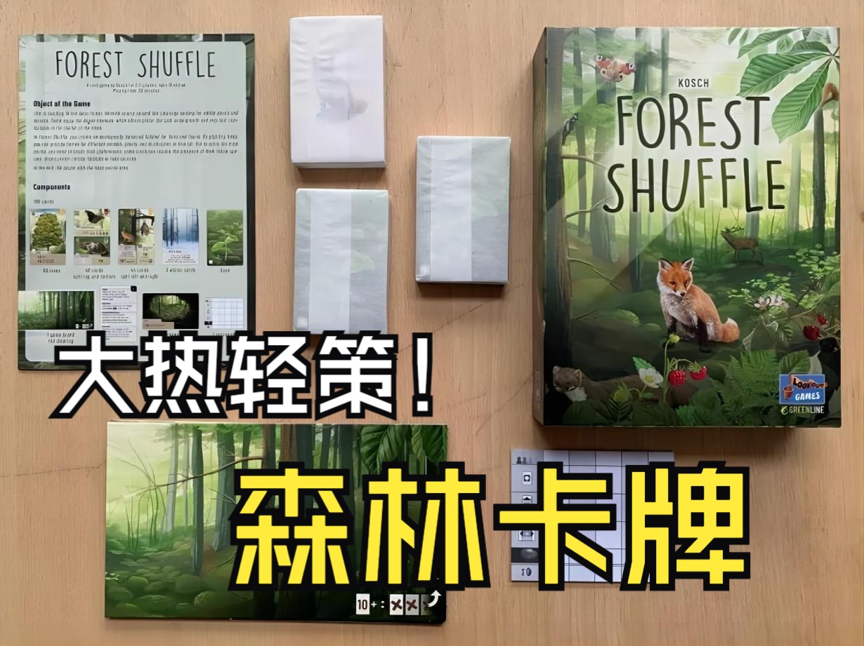 【桌游开箱】森林,小动物,国外超热门轻策《Forest Shuffle》桌游开箱!