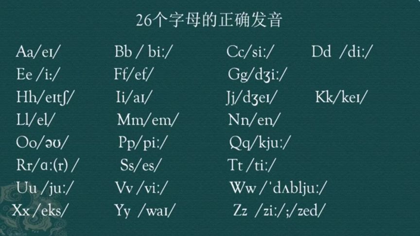 26个英语字母的正确发音 学浪计划
