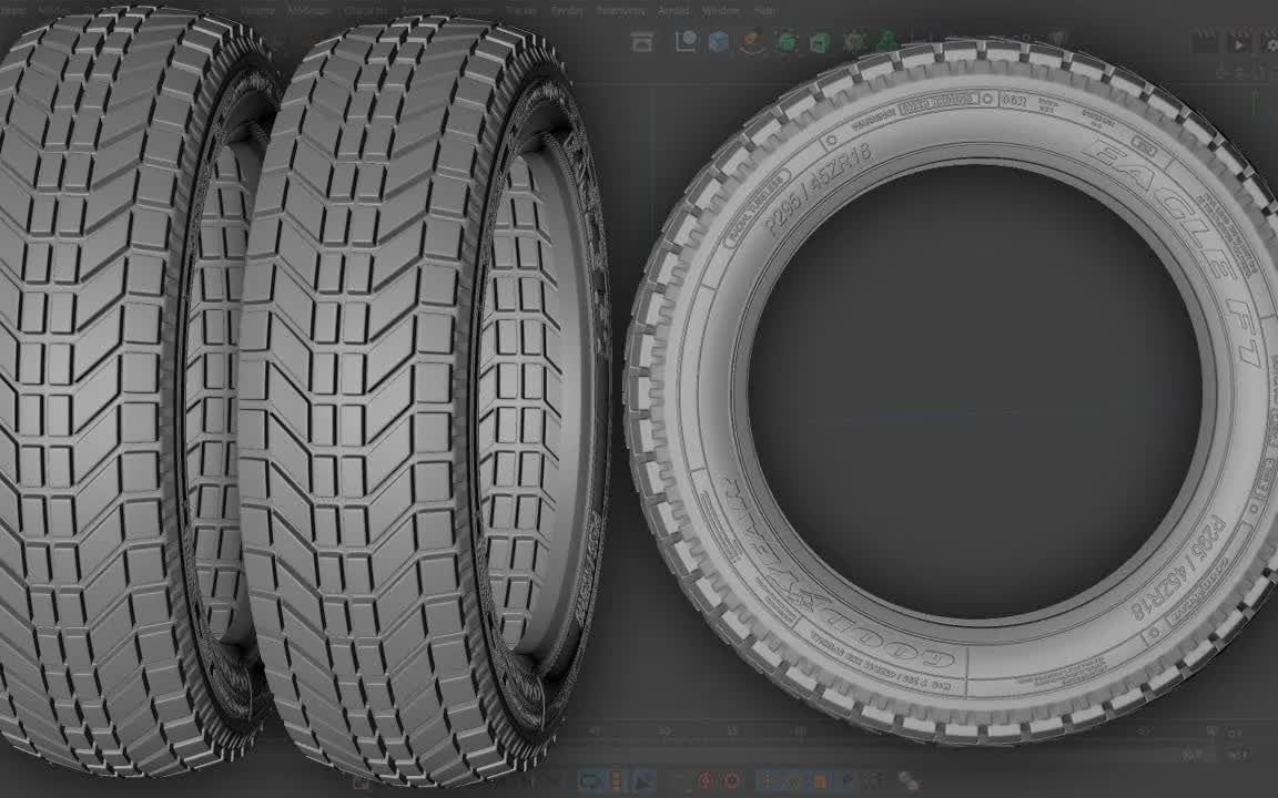 3D汽车轮胎C4D建模技巧课程