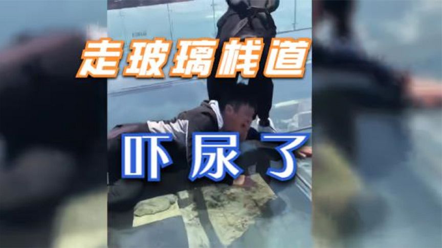 搞笑视频:盘点全网那些走玻璃栈道被吓坏了