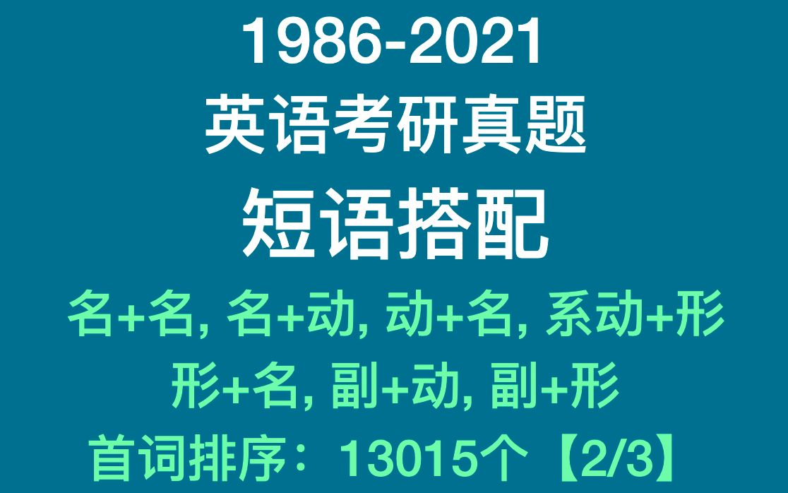 1986-2021英语考研真题:短语搭配【首词排序2/3】