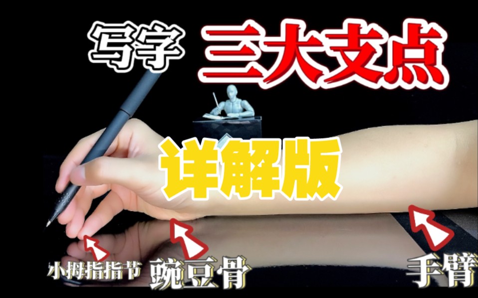 【写字】写字的三大支点详解版,写字支点、练字、握笔、发力技巧
