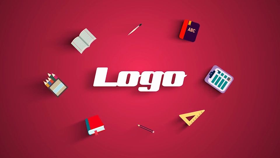 PR学校动画LOGO标志模板