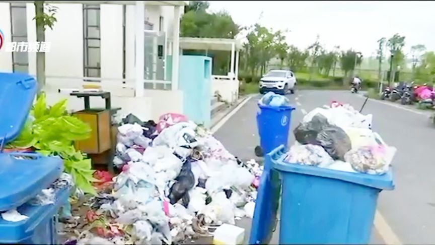垃圾清运不及时 小区里生活垃圾堆成山