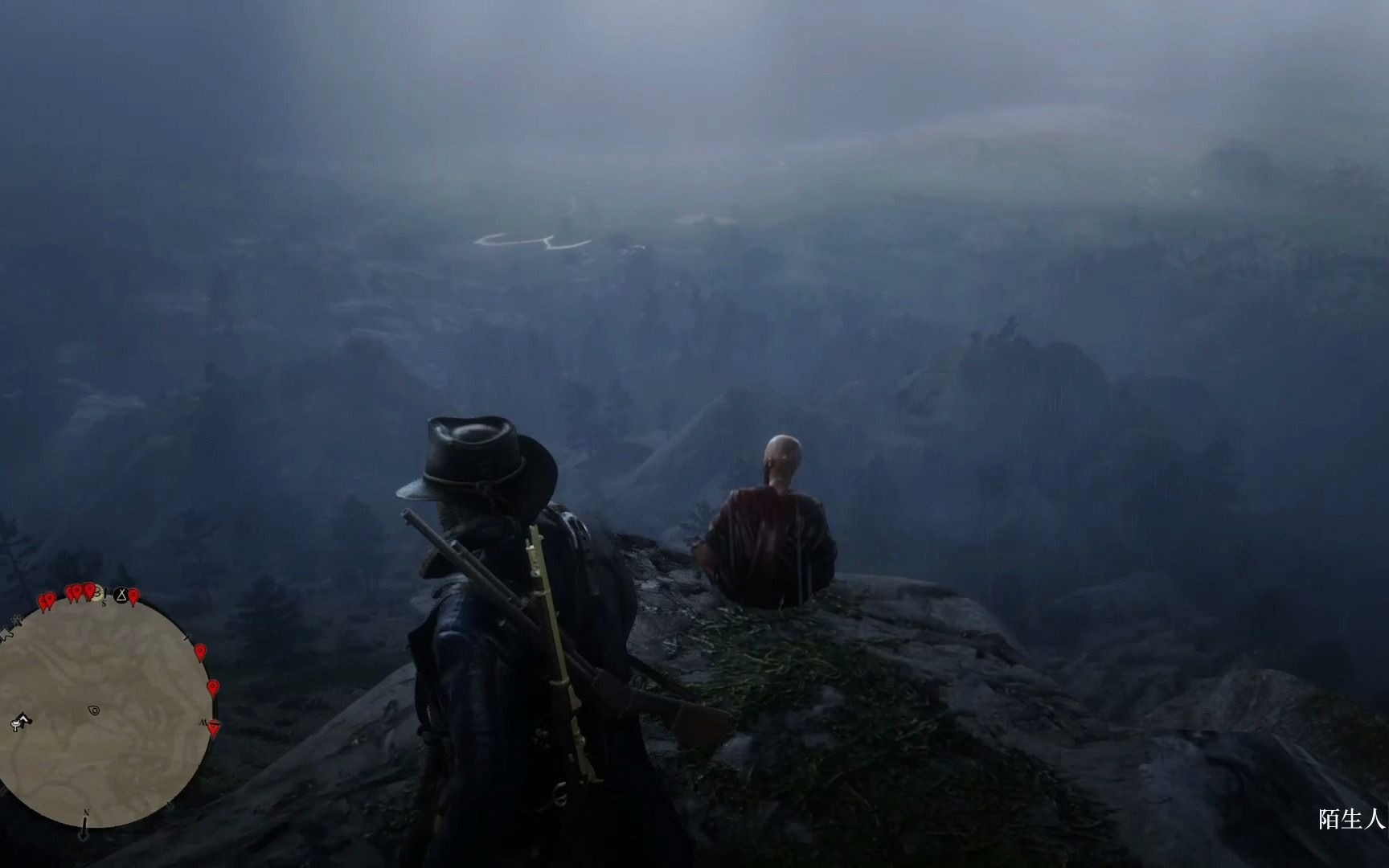 【荒野大镖客2】去看僧侣时巧遇打雷下雨,看R星做的真实的天气